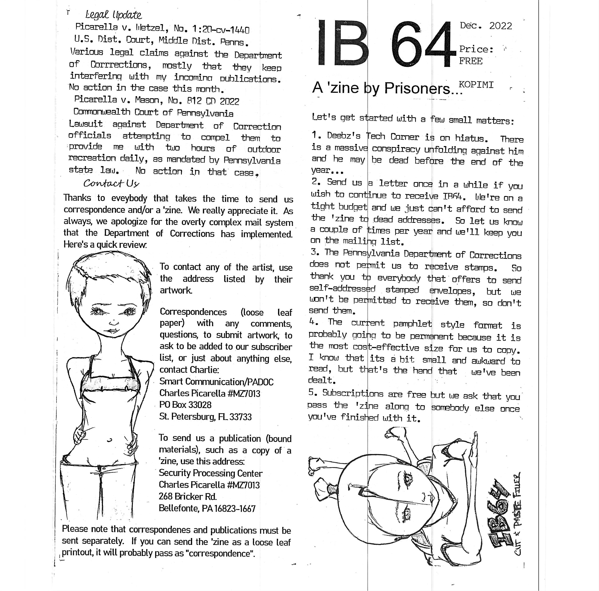 IB 64 (A Zine by Prisoners), December 2022 Issue – Mongoose Distro